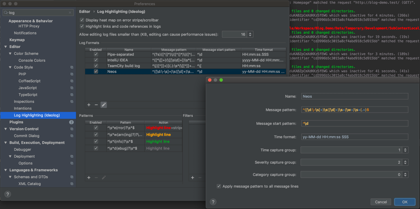 Logfile highlighting for Neos CMS & Flow - Blog - Mind the Seb